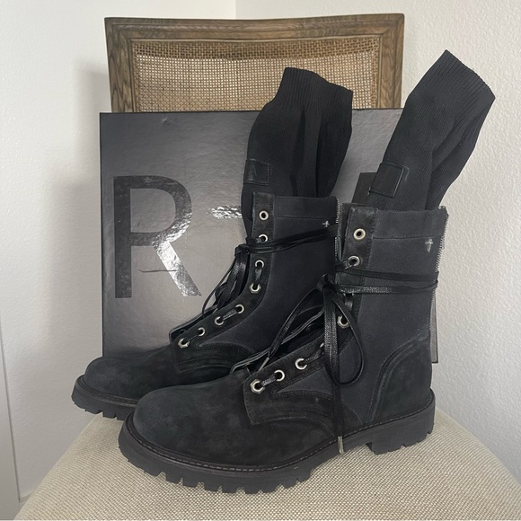 RtA | Shoes | New Rta Mens Combatus Black Sock Cloth 487 Combat Boots ...